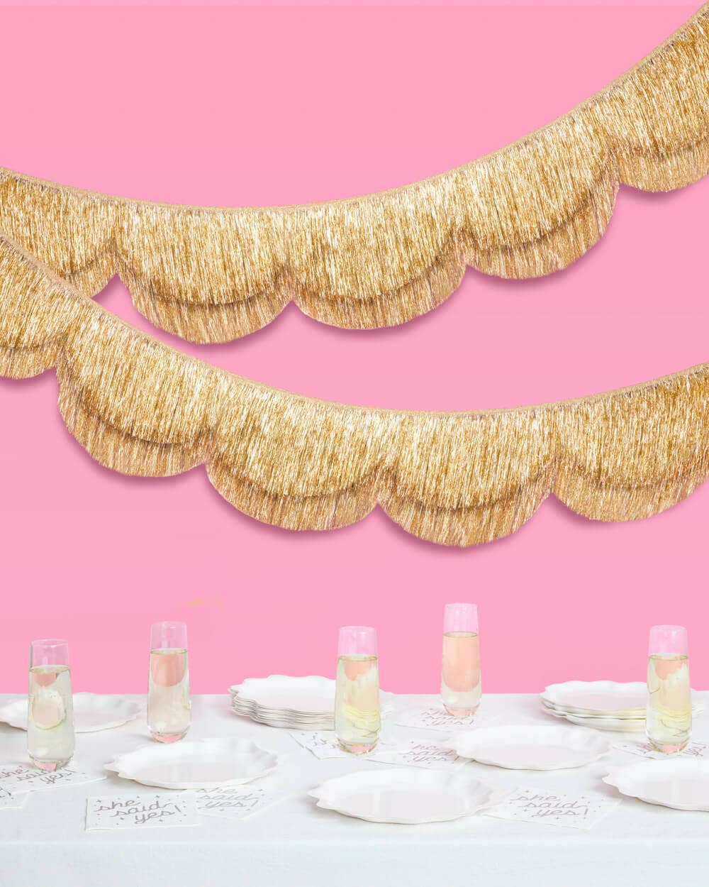 Stay Golden Scalloped Fringe – Pop Balloon Bar + Party